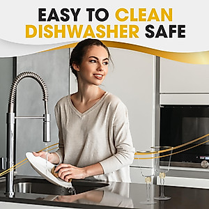 BERKWARE Premium Wine Glasses Set of 2 - Crystal Long Stem Wine Glass Goblet with Gold Rim & Rhinestone Design - 14.7 oz