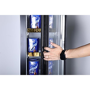 NAFCOOL Commercial Beverage Refrigerator Display Fridge,Slim Single Glass Door Merchandiser Drink Cooler with LED Light Adjustable Shelves,ETL and NSF Approval,6 Cu Ft,16.15" Wide