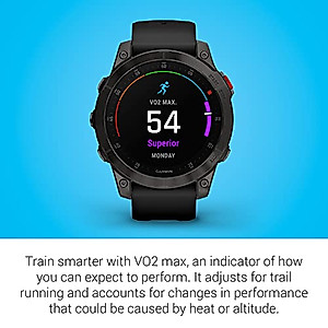 Garmin 010-02582-10 epix Gen 2, Premium active smartwatch, Health and wellness features, touchscreen AMOLED display, adventure watch with advanced features, black titanium