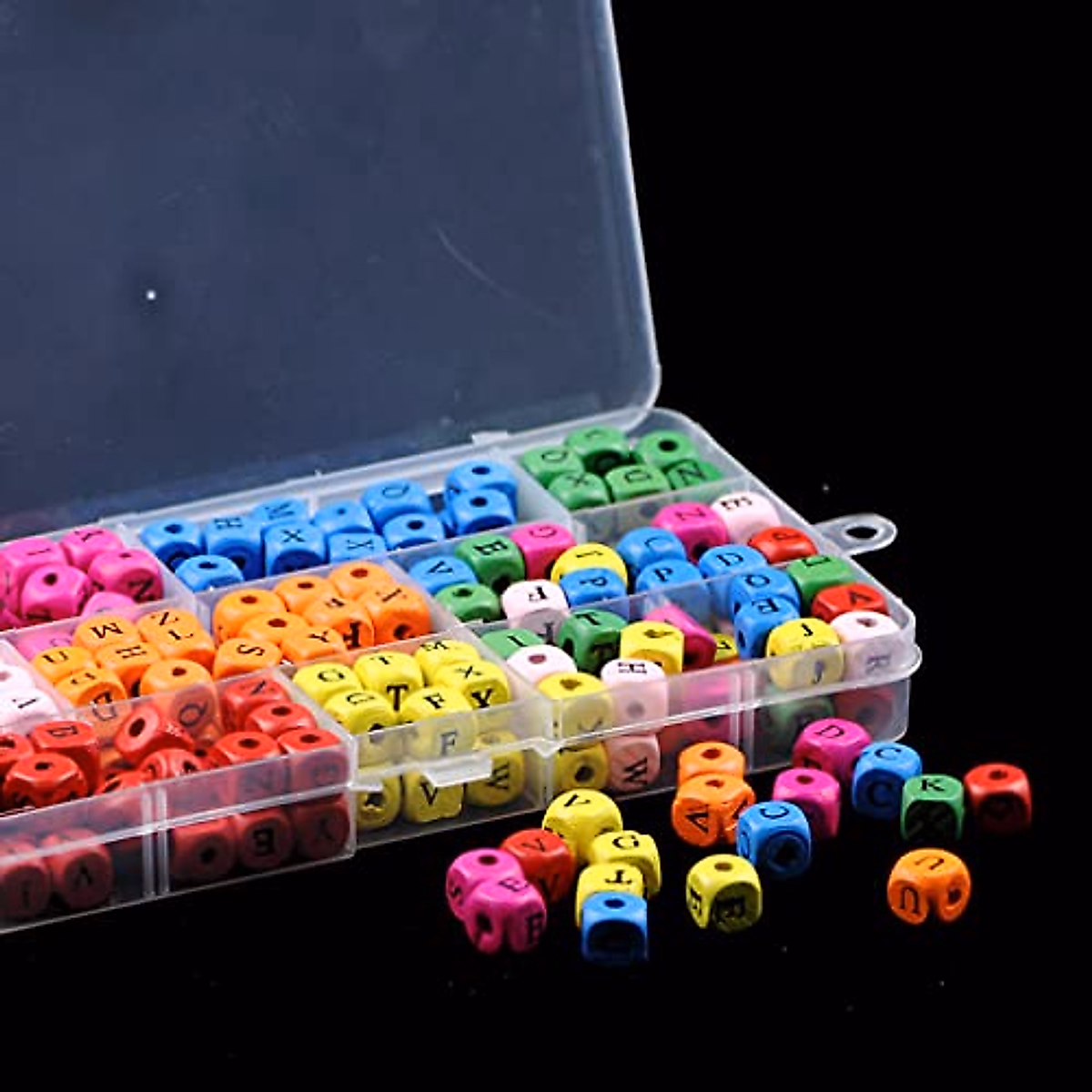 MINGXI 4 Pcs 15 Grids Clear Organizer Box Plastic Storage Container with Adjustable Dividers for Beads Art DIY Crafts Jewelry Fishing Electronics Small Parts
