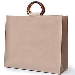 Designer Plastic purses and handbags - Vynyl Clear Transparent Bag - PVC Bags clear Purse - Waterproof Designer Clear Handbags - Bolsa Trasparente de Mujer (High Glass Powder)