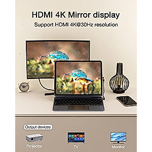 doqo Keyboard Case for iPad Pro 12.9 inch 6th-2022/5th-2021/4th-2020/3rd-2018 Gen with 7 in 1 Hub Docking Station/Touchpad, HDMI Extend Magnetic Floating Cantilever Stand