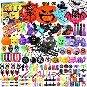 sdatoy 600 Pcs Halloween Party Favors for Kids, Fidget Toys Bulk, Prizes for Kids, Halloween Toys Treats Gifts, Carnival Treasure Classroom Prizes Box, Goodie Bag Stuffers, Party Toy Supplies