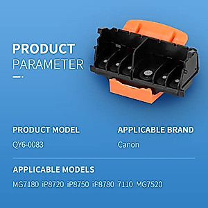 QY6-0083 Color Printhead, Canon Printhead Replacement for Canon MG7180 iP8720 iP8750 iP8780 7110 MG7520