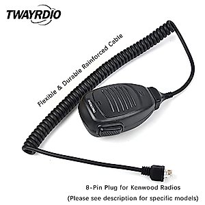 TWAYRDIO KMC-35 Standard Dynamic Mobile Radio Microphone (RJ45) Replacement Handheld Speaker MIC for Kenwood NX700 NX800 TK8180 TK7180 TK7360 TK8160
