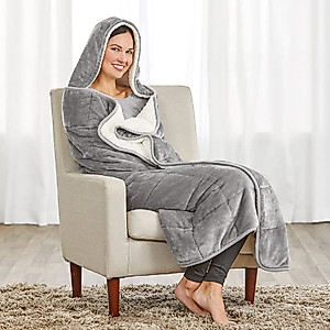 MSR Imports Weighted Sherpa Throw - 10 Lb. Blanket for Comfortable Relaxing - Charcoal