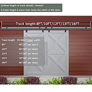 DIYHD 10FT Exterior Box Track Double Sliding Barn Door Hardware,Heavy Duty Wall Mount Kit,MAX Load 300lbs,Fit 2 X 30in Door(Hareware Only,No Door)