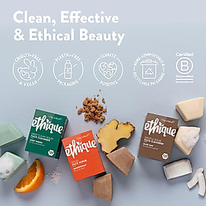 Ethique Gentle Solid Face Cleanser for Balanced to Dry Skin - Bliss Bar - Plastic-Free, Vegan, Cruelty-Free, Eco-Friendly, 3.88 oz (Pack of 1)