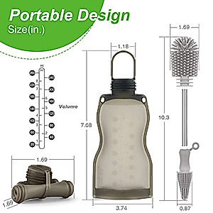 haakaa Reusable Silicone Breastmilk Storage Bag(9oz,10pk) Bottle Cleaning Brush Set|Breastmilk Freezer Bag|Breastfeeding Milk Pouch|Breastmilk Pump Bag|Self Standing Storing Pouches,Leakproof …