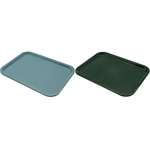 Carlisle FoodService Cafe Plastic Fast Food Trays, 12" x 16", Slate and Forest Green