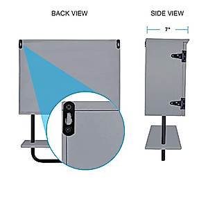 EXCELLO GLOBAL PRODUCTS 17x21” Barndoor Bathroom Wall Cabinet, Space Saver Storage Cabinet Kitchen Medicine Cabinet with Adjustable Shelf and Towel Bar, Rustic Gray