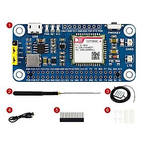 NB-IoT/Cat-M(eMTC)/GNSS HAT for Raspberry Pi Based on SIM7080G Supports Protocols as TCP/UDP/HTTP/HTTPS/TLS/DTLS/PING/LWM2M/COAP/MQTT Globally Applicable