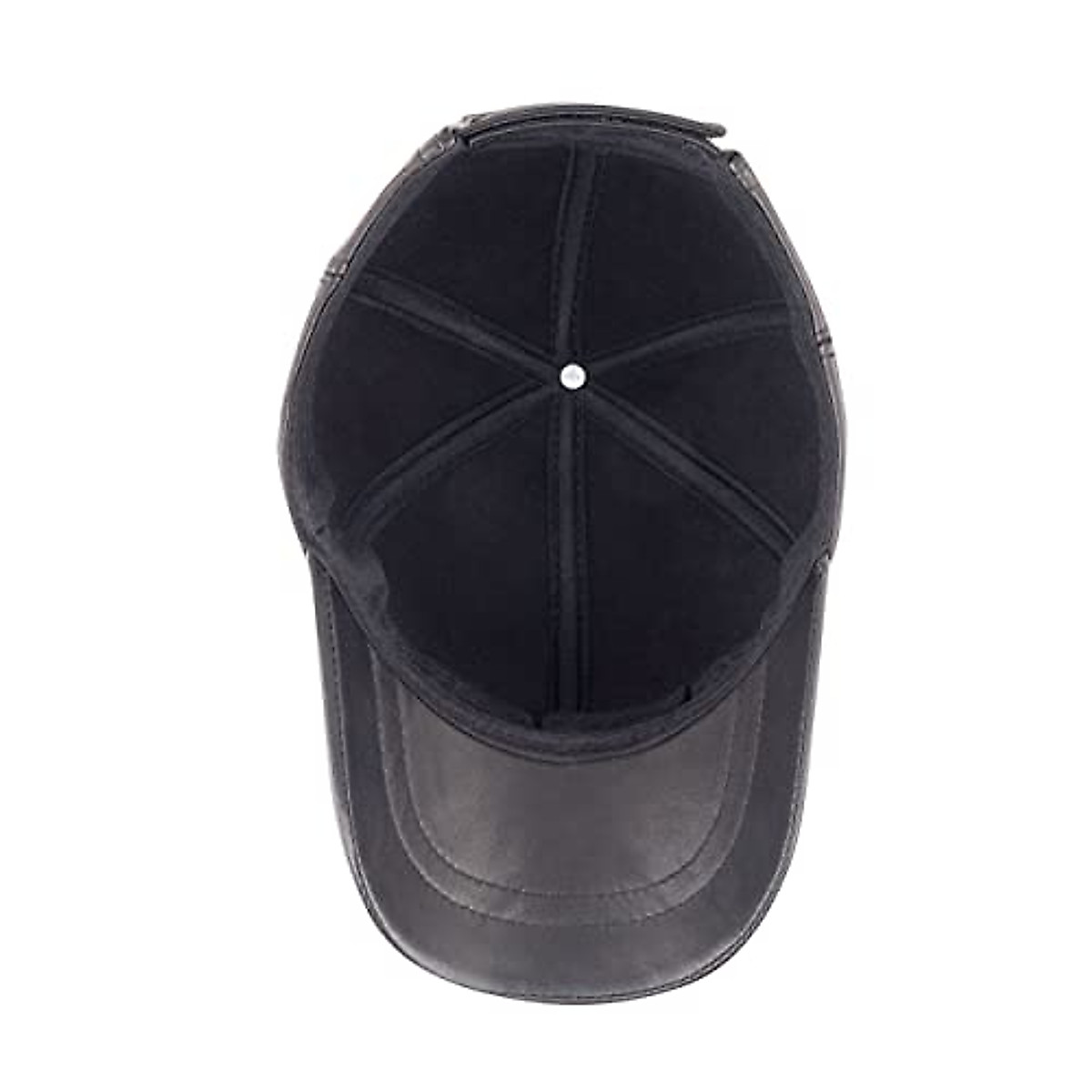 Zessano Genuine Leather Unisex Baseball Cap - 100% Sheep Leather Mens and Womens Baseball Cap with Adjustable Back Strap (Black)