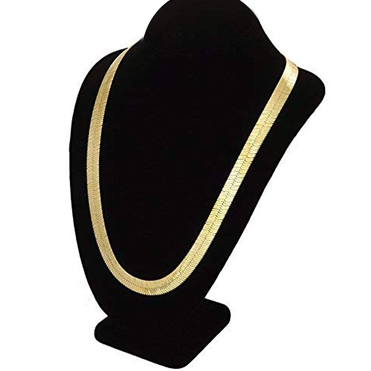 IFIX Cross 18K Faux Gold Herringbone Chain Necklace for Men Women 25" Long 6mm thick, 90s Hip Hop Fake Gold Chain Sparkling 18K Costume Gold Chain