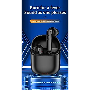 WesTch True Wireless Earbuds Bluetooth 5.3 Headphones Button Control with Wireless Charging Case IPX4 Waterproof Stereo Earphones Half in-Ear Built-in Mic Headsets (White)