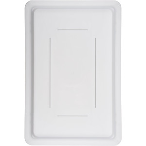 Carlisle FoodService Products Storplus Food Storage Container Lid Lock-Tight Lid with Stackable Design for Catering, Buffets, Restaurants, Polyethylene (Pe), 18 x 12 Inches, White, (Pack of 6)