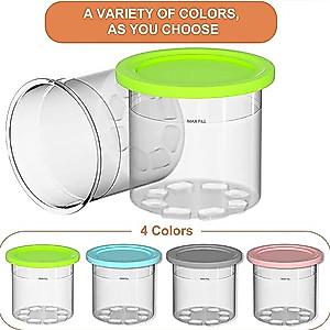 EVANEM 2/4/6PCS Creami Pints, for Ninja Creami Containers,16 OZ Creami Deluxe Safe and Leak Proof Compatible with NC299AMZ,NC300s Series Ice Cream Makers,Blue-6PCS