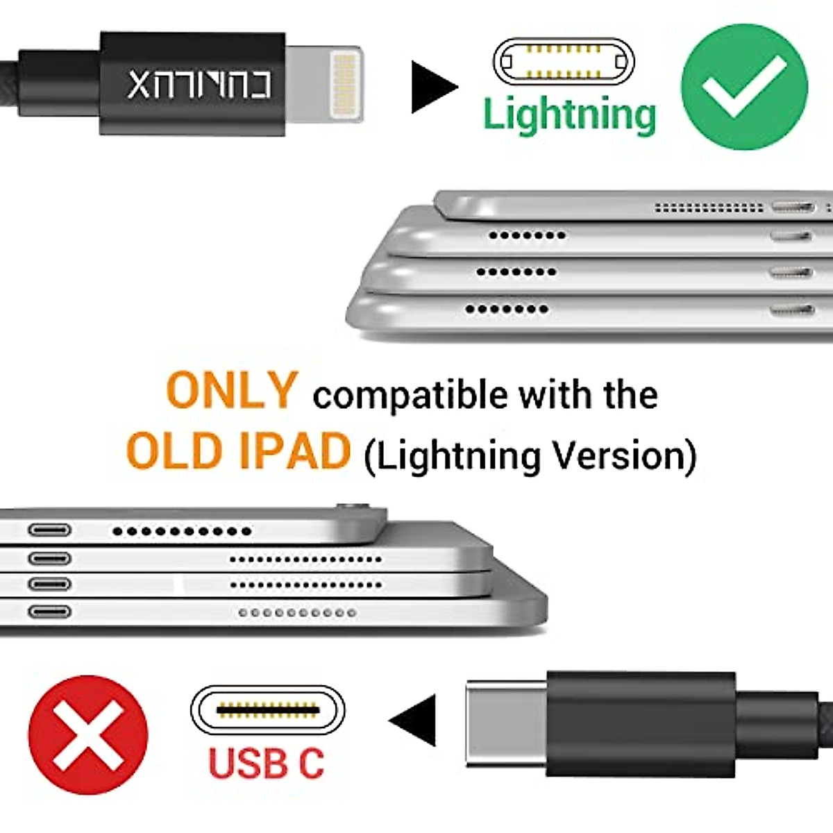 Cubilux Lightning to 3.5mm TRS Microphone Adapter with Headphone Jack Compatible with iPhone 14 Pro Max 14 Plus/13/12/11/SE 2/Xr/Xs Max/8/7, 1/8” Audio & MIC Splitter for Old iPad (Lightning Version)