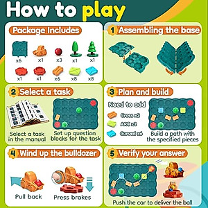 Kids Toys STEM Board Games - Logic Road Builder Brain Teasers Puzzles for 4 5 6 7 Year Old Boys Girls, Educational Montessori Birthday Gifts for Ages 4-8 Preschool Classroom Learning (38 PCS)