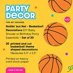 Big Dot of Happiness Nothin' but Net - Basketball - Decorations DIY Baby Shower or Birthday Party Essentials - Set of 20
