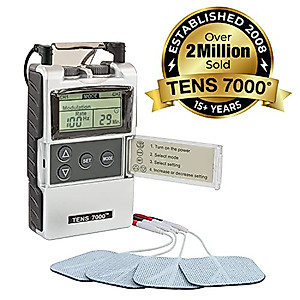 TENS 7000 Digital TENS Unit with Accessories - TENS Unit Muscle Stimulator for Back Pain Relief, General Pain Relief, Neck Pain, Sciatica Pain Relief, Nerve Pain Relief
