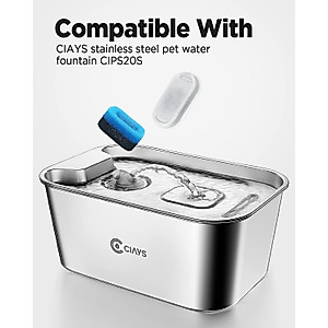 Ciays Replacement Filters Only for Ciays 61oz/1.8L Cat Water Fountain Stainless Steel Dog Water Bowl Dispenser Automatic Pet Water Fountain, 8pcs