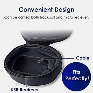 ELECOM Official Hard EVA Travel Protection Storage Case Replacement for M-XT2&3 Series, Wired / Wireless Thumb Control Trackball Mouse, Ergonomic Design, Optical Gaming Sensor - Case Only (BMA-XT2BK)