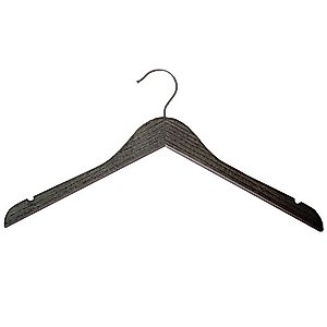 NAHANCO 29917HU Wooden Shirt Hangers - Line - 17" Grey wash - Home Use (Pack of 25)