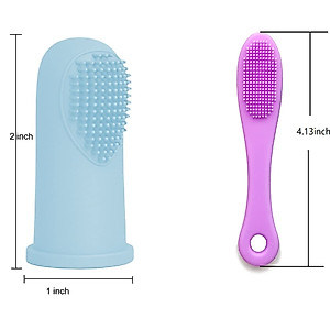 Dog Toothbrush Finger Toothbrush Set (4 Pack, with Dog Eye tears Black Chin Cleaning Tool) , Silicone Toothbrush，Soft bristles, Easy to Clean Teeth, Suitable for Dogs, Cats and Pets to use