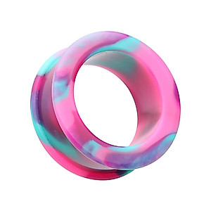 Covet Jewelry Cosmic Flexible Silicone Double Flared Ear Gauge Tunnel Plug (00 GA (10mm))