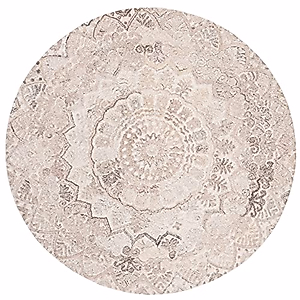 SAFAVIEH Marquee Collection 4' Round Beige/Ivory MRQ110B Handmade Mandala Medallion Wool Area Rug
