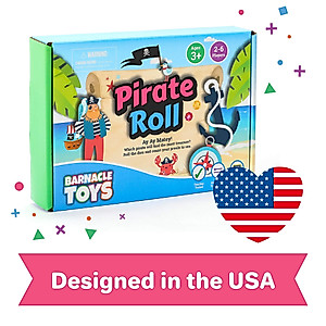 Barnacle Toys Pirate Roll - Kids Games, Toddler Board Games, Games for Kids, Preschool Games for 3 Year Olds, Kids Board Games for 4 Year Olds