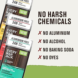 Every Man Jack Men's Deodorant Variety Set - Three Full-Sized Deodorant Sticks with Clean Ingredients & Incredible Scents - Cedar + Red Sage, Amber + Sandalwood, Sea Mineral + Citron - 3 oz (3 Pack)