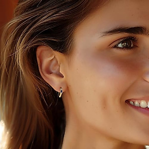 RS Pure by Ross-Simons 0.10 ct. t.w. Sapphire Huggie Hoop Earrings in 14kt Yellow Gold