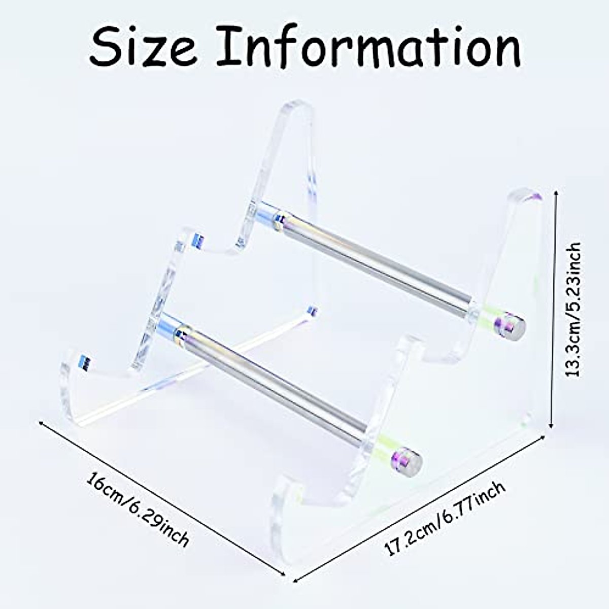 GEKUCAP Keyboard Display Stand, 2 Tier Colorful Mechanical Keyboard Holders, Thicker Rainbow Stand for Two Keyboards, Acrylic Keyboards Storage Holder Tray for Computer Tablet Picture Frame