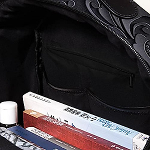 Dark Damask Pattern Elegant Luxury Geometric Texture Casual Mini Backpack PU Leather Travel Shopping Bags Daypacks