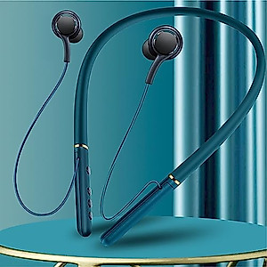 2023 New Stereo Bluetooth Headset V5.2 Wireless Bluetooth Earbuds Neckband Headset 24 Hours Continuous Play time with Microphone and Volume Remote - Black