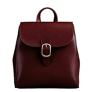 SUNLIGHT LEAVES Simple Vegan Leather Flap 3 Way Convertible Backpack For Women Classic Vintage Faux Leather Fashion Daypack (Red)