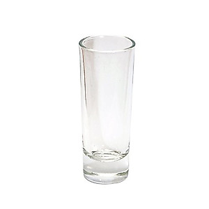 Thirsty Rhino Anja, Round 2 oz Tall Shooter Shot Glass with Heavy Base, Clear Glass