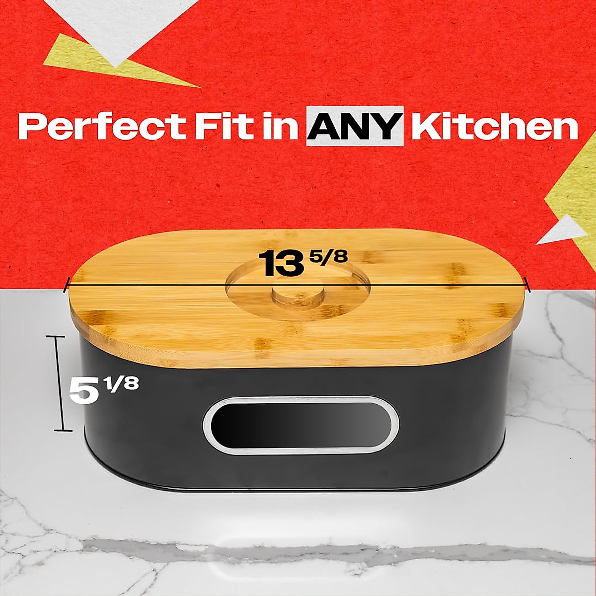 ANGORA BRANDS Bread Boxes - Wooden Bread Box - Stylish Bread Keeper - Bread Boxes for Kitchen Counter - Reliable Bread Storage Box - Modern Bread Box - Bread Box by Knivi