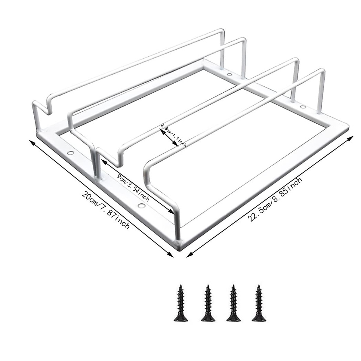 Hoshen GobletWine Glass Holder, Under Cabinet Goblet Holder, High Upside Down Wrought Iron Home, Bar Hanging Wine Glass Holder, Wine Glass Holder, (2 Rows) - Black