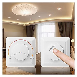 LAZIRO Trailing Edge LED Dimmer Switch Phase Cut/Off Bottom Brightness Adjustable with Knob 100-240Vac (Color : Frame 1, Size : 110VV)