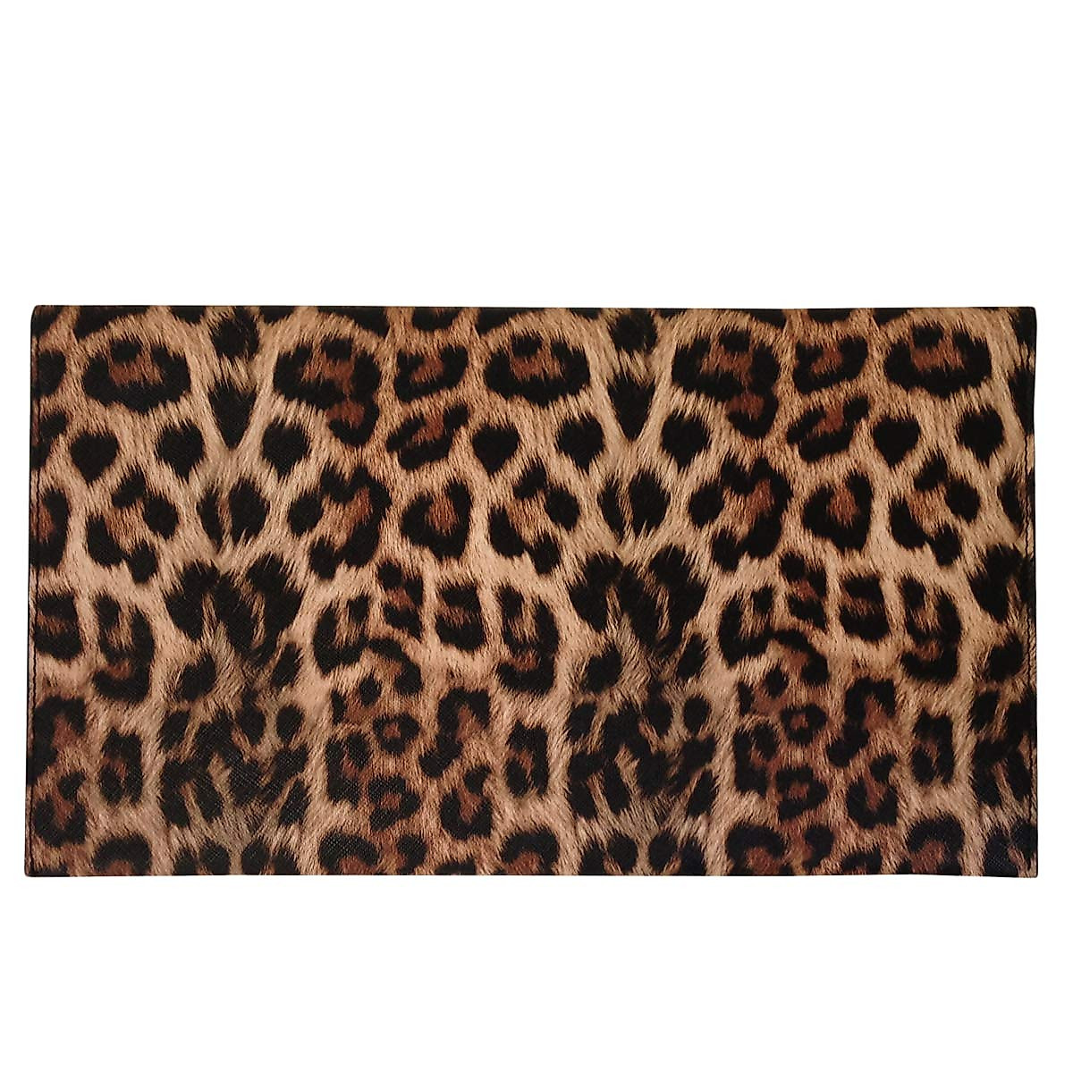 JNB Synthetic Leather Flat Envelope Leopard Print Clutch, Beige
