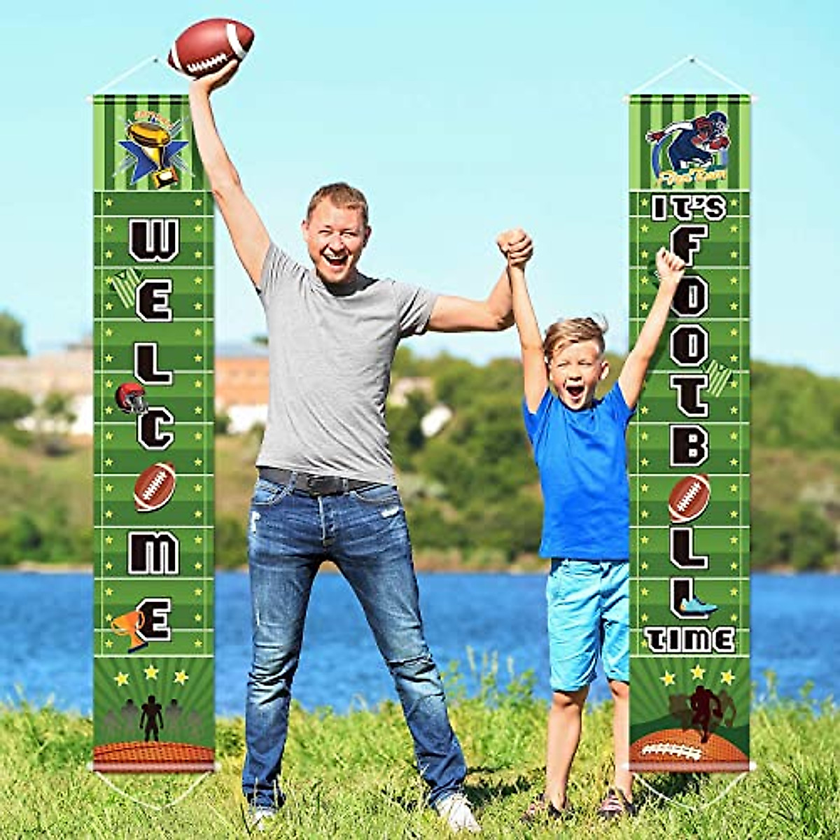 Football Party Banner Football Party Decorations Welcome Porch Sign for Football Theme Festival Birthday Baby Shower Decoration