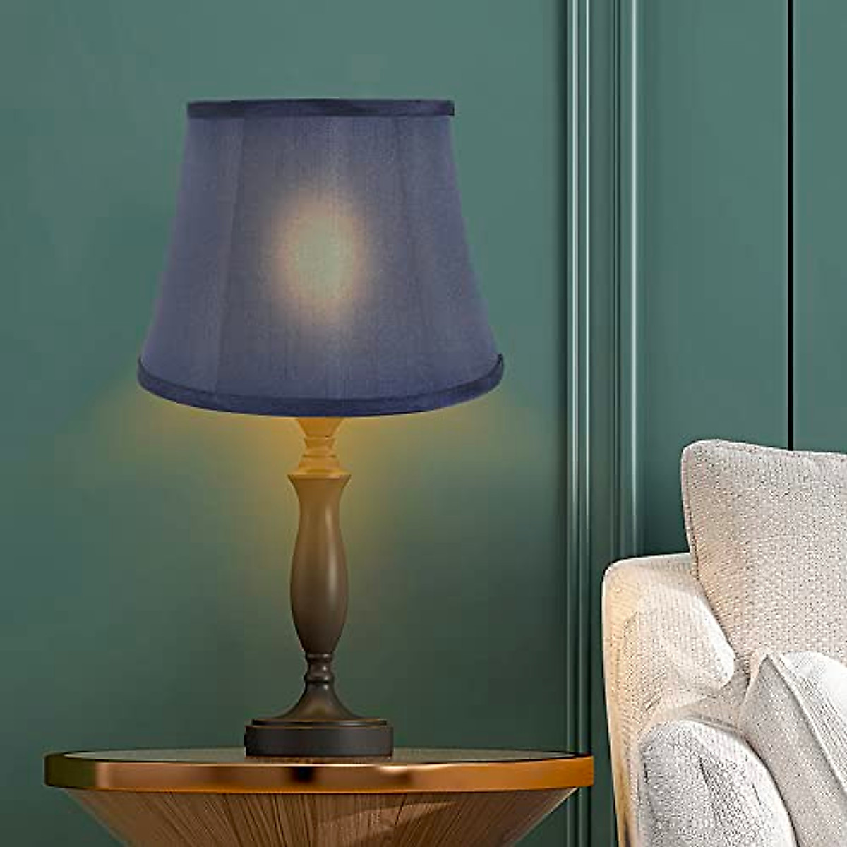 Lamp Shades Set of 2, Double Royal Style Foldable Medium, ALUCSET Fabric Lamp Shades for Table Lamps Lamp Shades for Floor Lamps, Spider, 2 Packs