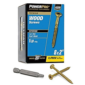 Power Pro Premium Exterior Wood Screws (#8 x 2") - 1lb Box