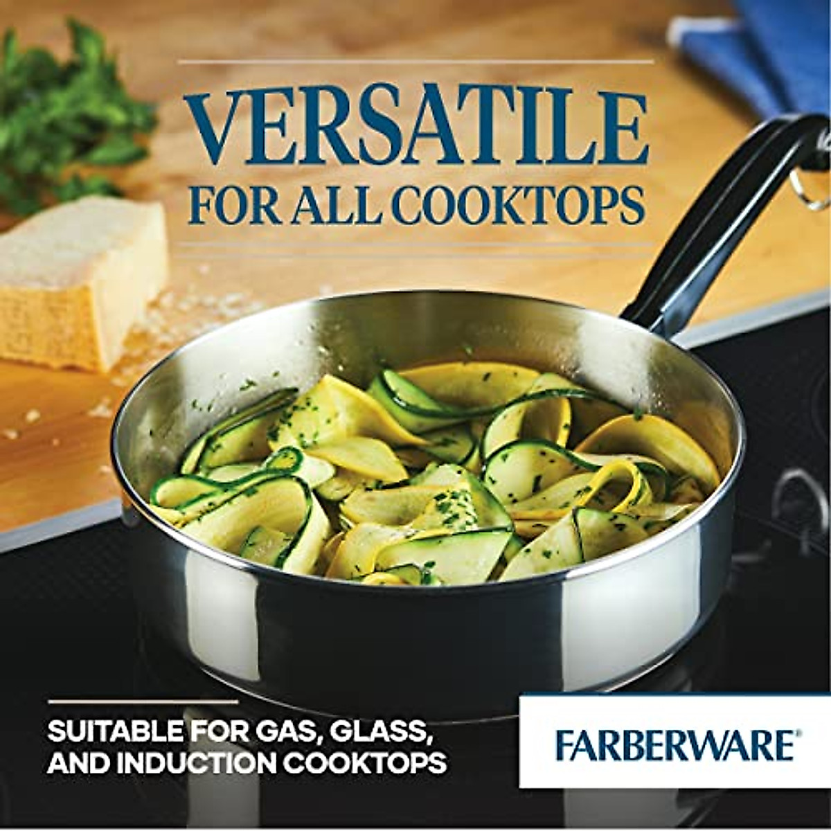 Farberware Classic Stainless Steel Fry Lid, Saute Pan (2.75 Quart), Silver