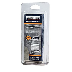 Freeman SSBN18-2 18-Gauge 2" Glue Collated Stainless Steel Brad Nails (1000 count)