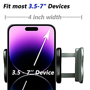 Cell Phone Clip on Stand Holder - with Grip Flexible Long Arm Gooseneck Bracket Mount Clamp for iPhone X/8/7/6/6s/5 Samsung S8/S7, used for bed, desktop, Black