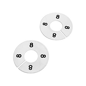 DBM IMPORTS 10 PC 3-1/2" Clothing Rack Sizes 8 Dividers Hangers White Plastic Round Retail Store